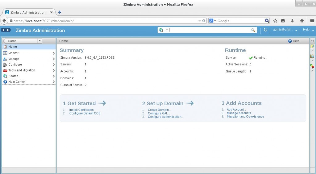 Zimbra mail server installation and configuration RHEL7