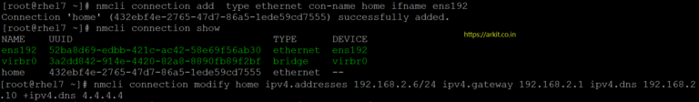 Howto Assign Static Ip Address Rhel 7 Without Editing Config File