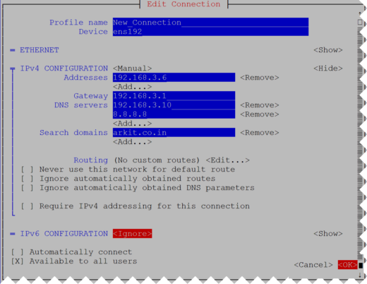 Howto Assign Static Ip Address Rhel 7 Without Editing Config File