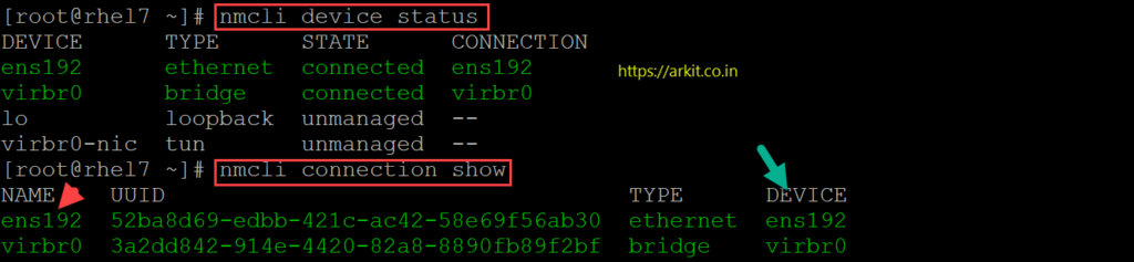 HowTo Assign Static IP Address RHEL 7 Without Editing Config File